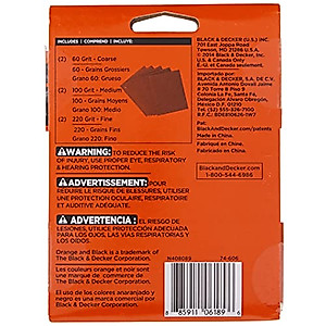 BLACK+DECKER Sandpaper Assortment For Plastic , 1/4-Inch Sheet, 6-Pack (74-606)