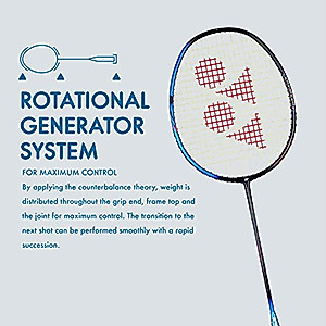 YONEX Smash Badminton Racquet (G4, 73 Grams, 28 lbs Tension) (Black Blue)