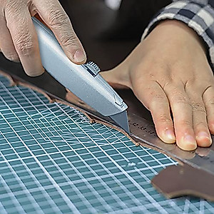 Retractable Utility Knife 2 Pack, Auto-Lock SK5 Box Cutter, Heavy Duty Carpet Cutter, Ergonomic Comfort Grip Razor Knife Utility