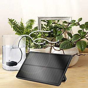 Micro Automatic Drip Irrigation Kit,Solar Power Rechargeable Plant Self Watering System with Timer,Easy to Use,Black)
