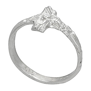 Sterling Silver Tiny Crucifix Ring Polished finish 3/8 inch wide size 9