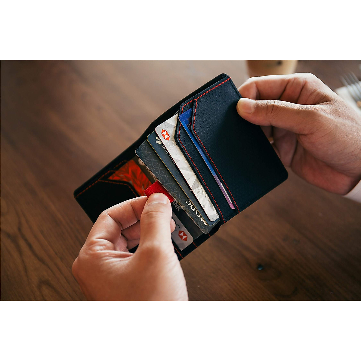 LC Prime Minimal Slim Pen Wallet l A Thinnest PenWallet For Daily Use (Pen is Not Included) (Blue mix Black (Pen is NOT Included))