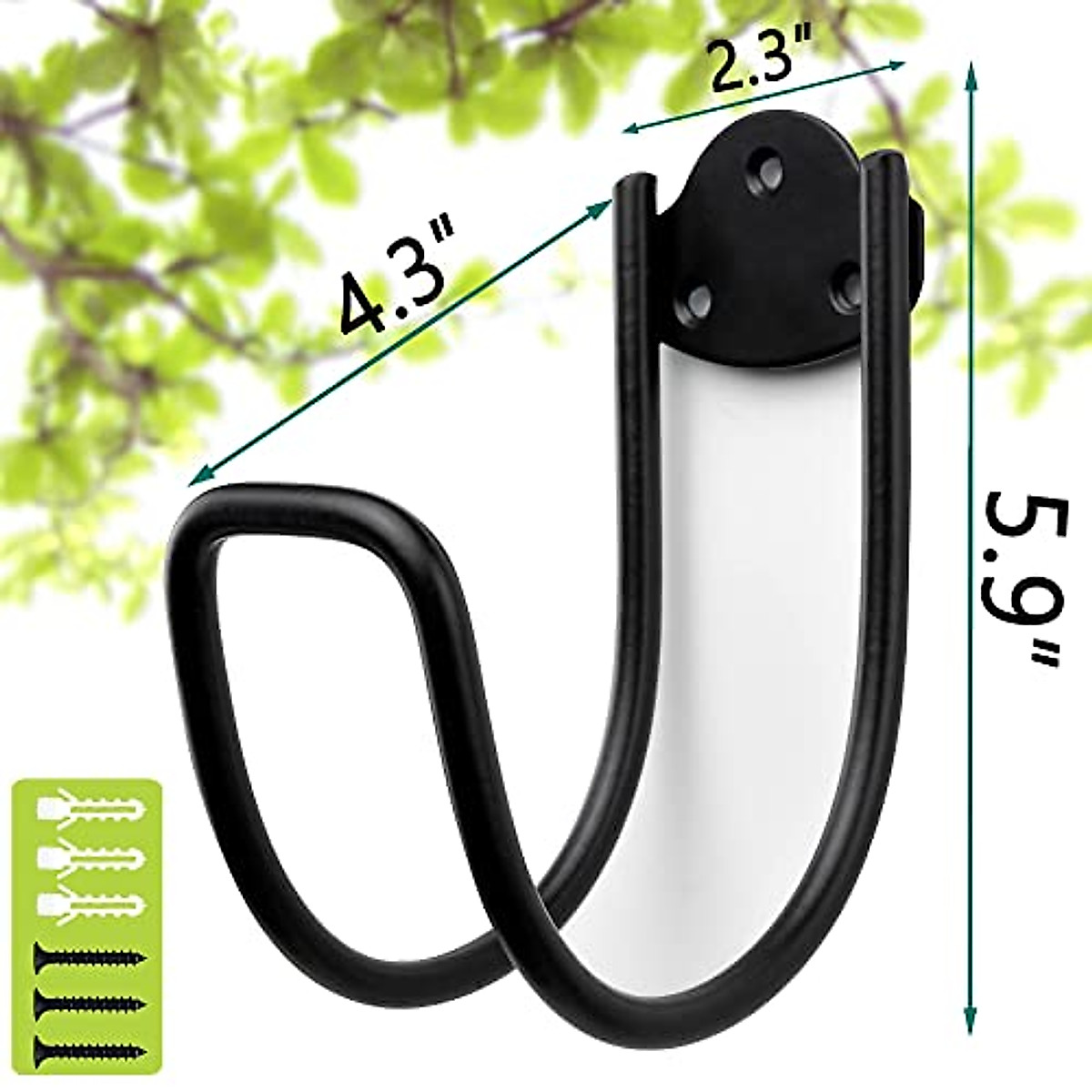 Qiang Ni Garden Hose Holder: Outside Heavy Duty Water Hose Hanger Rack - 2 Pieces Wall Mount Metal Hose Storage Hook for Outdoor - QN-02