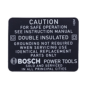 Bosch Parts 1601110058 Caution Label