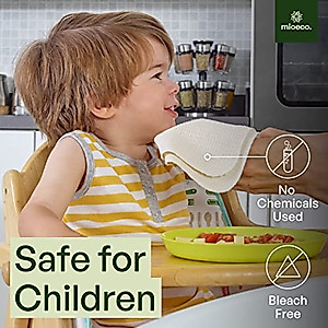 mioeco 10 Pack Kitchen Paper Towels Washable - Super Absorbent Natural Paper Towels - Natural Cotton - Reusable, Absorbent, Paperless Kitchen Dish Cloths - 100% Organic Cotton Dish Towels