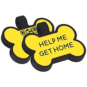 THELUCKYTAG Upgraded Personalized Dog Tags Engraved with QR Code for Dogs Cat Collar Charm Microchips - Silicone Silencer Pet Tag - Create Online Profile No APP Requirement