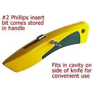 IVY Classic 11151 Hinge-Loc Retractable Utility Knife with 4 Blades, 1/Card, yellow