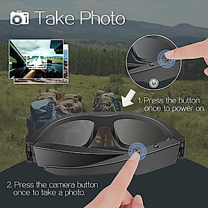 TOUGHSTY 16GB 1080P HD Recording Sunglasses Video Action Camera Eyewear Camcorder for Outdoor Recreation