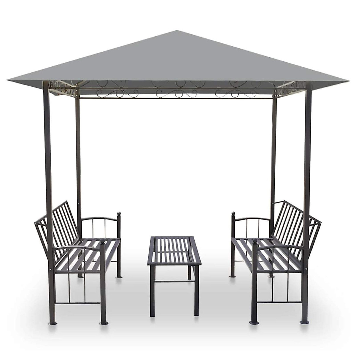 Tidyard Outdoor Gazebo Canopy with Table and Benches Fabric Canopy Steel Frame Sun Shade Shelter for Patio, Wedding, BBQ, Camping, Festival Events