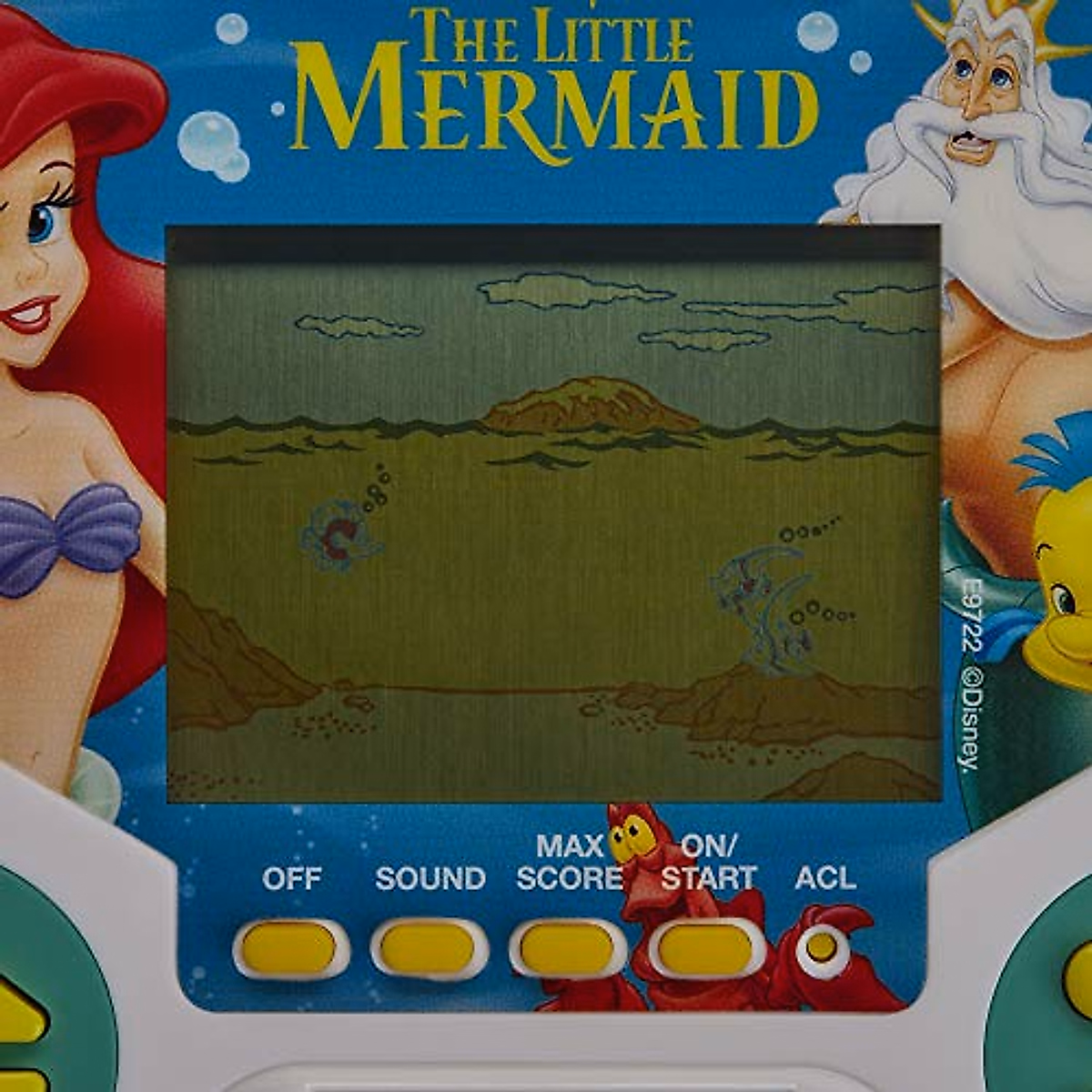 Hasbro Gaming Tiger Electronics Disney's The Little Mermaid Electronic LCD Video Game, Retro-Inspired Edition, Handheld 1-Player Game, Ages 8 and Up , Blue