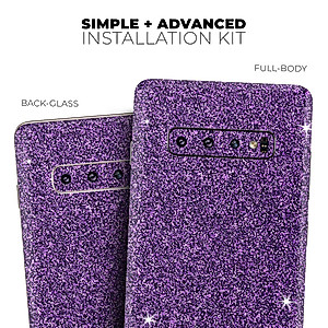 DesignSkinz Sparkling Purple Ultra Metallic Glitter Protective Vinyl Decal Wrap Skin Cover Compatible with The Samsung Galaxy S20 (Screen Trim & Back Glass Skin)