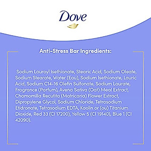 Dove Beauty Bar Gentle Cleanser Moisturizes To Calm Skin Anti-Stress Cream Bar Gentle Bar Soap Cleanser Made With 1/4 Moisturizing Cream 3.75 oz 14 Count