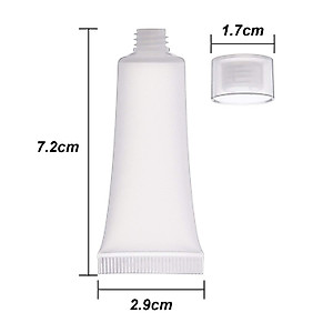 Mose Cafolo ~ 100pcs 10ml (0.34oz) Empty Cosmetic Tubes Toiletry Lotion Bottle with Screw Cover. Smooth, Polish White Plastic with Free Syringe as Gift!