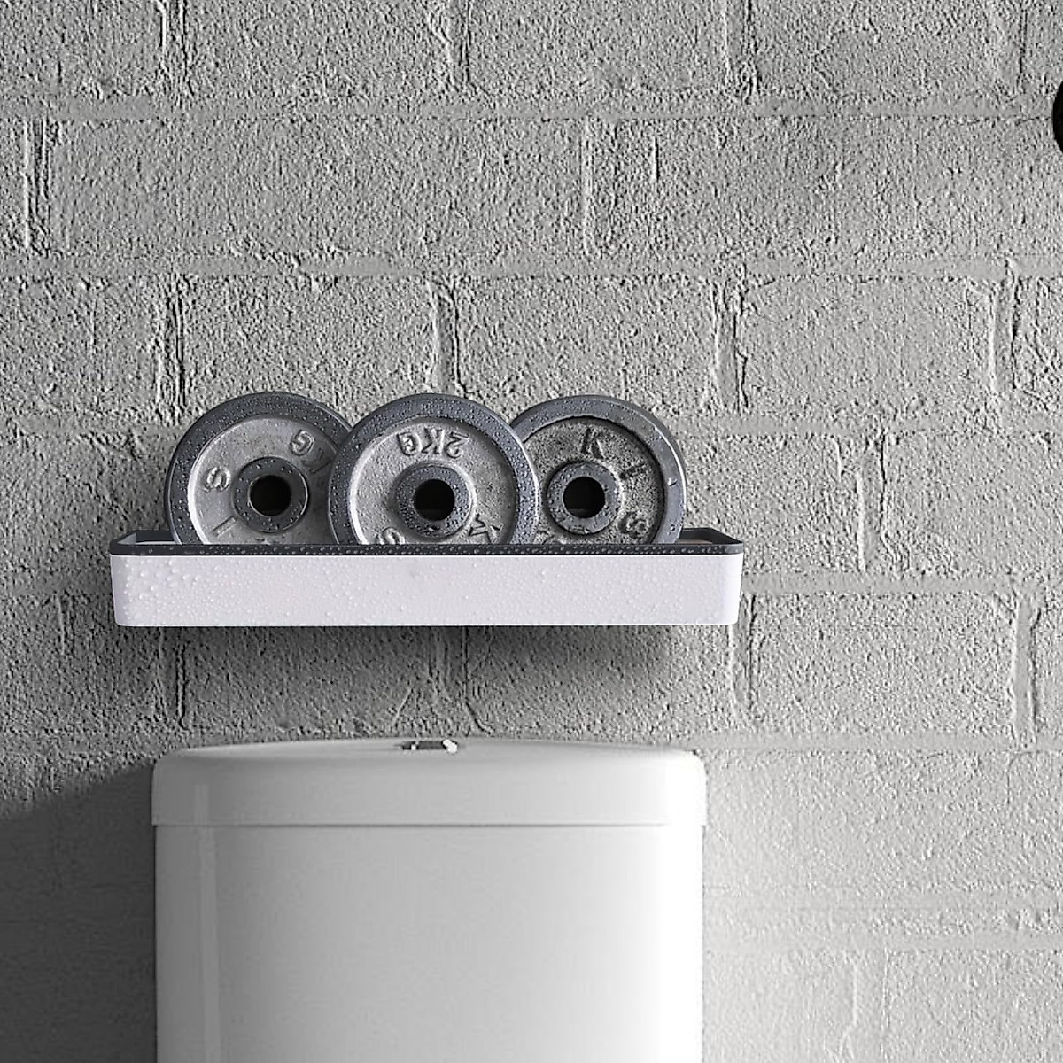 JIGUOOR Bathroom Over The Toilet Storage Shelf,Wall Mounted Toilet Shelves,Space-Saving Bathroom Shelves Over Toilet,Bathroom Storage Cabinet(Black)