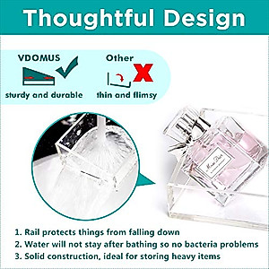 Vdomus Acrylic Bathroom Shelves 2-Pack, Wall Mounted Shower Shelve No Drilling Adhesive Thick Clear Storage & Display Shelves, Bathroom or Bedroom Organization (Upgraded)