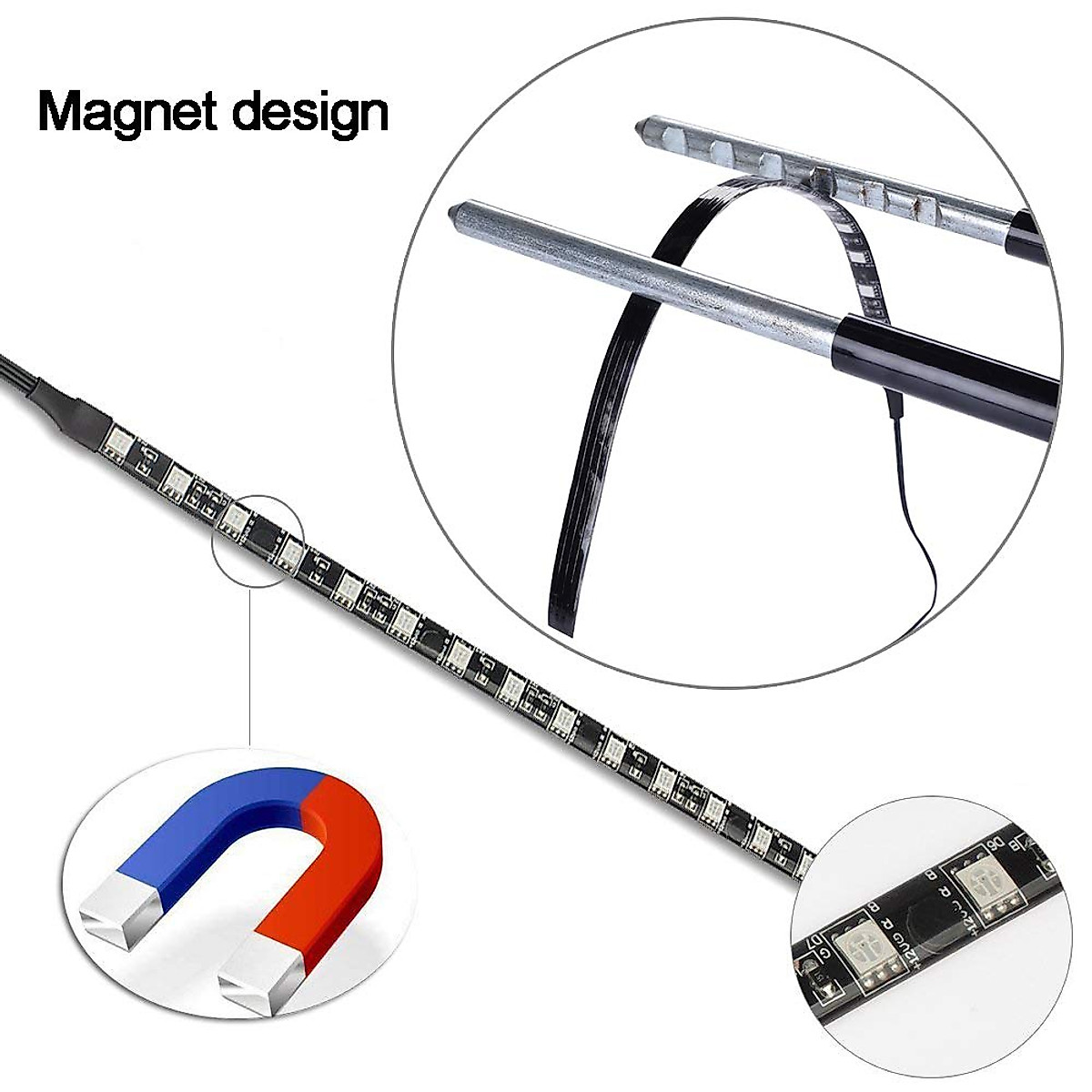 DS 2Pack 120MM RGB Case Fans with PC LED Strip Lighting, LED Silent Fans for Computer Cases, PC Case, CPU Cooler, Support to Aura or Mystic Light RGB SYNC (F Series)