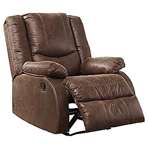 Signature Design by Ashley Bladewood Faux Leather Pebble Manual Zero Wall Recliner, Brown