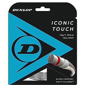 Dunlop Sports Iconic Touch Tennis String, 16G, Natural, 40' Set
