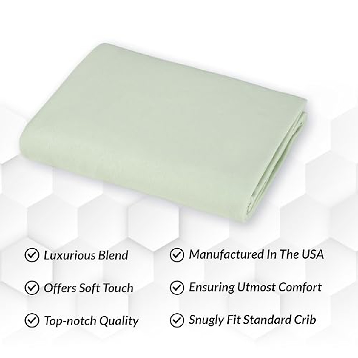 Crib & Toddler Poly/Cotton Sheets - Color: Mint - Flat