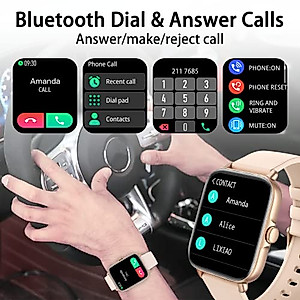 Smart Watch (Answer/Make Call), 1.7" Waterproof Smartwatch 28 Sports Fitness Tracker with Heart Rate Monitor Sleep Tracker Blood Oxygen for Android iPhone Samsung, GPS Step Counter Pedometer for Women