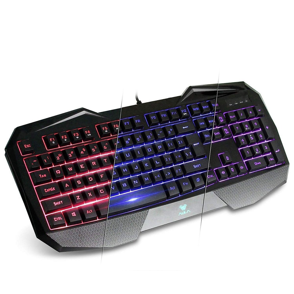 Beastron gaming keyboard and mouse combo,LED 104 Keys USB Ergonomic Wrist Rest Computer Keyboard USB Wired for Windows PC Gamers