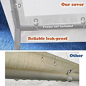 Strong Camel Carport Conopy Cover 12 x 20 Feet Replacement Tent Garage Outdoor Top Tarp Car Shelter with Ball Bungees (with Edge, Frame Not Included)