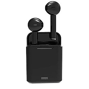 Wireless Bluetooth Earbuds - True Wireless Stereo Sound Ear Buds - in-Ear Headphones with More Bass and Clearer Sound - Premium Ear Buds with Charging Case and Cable - Black