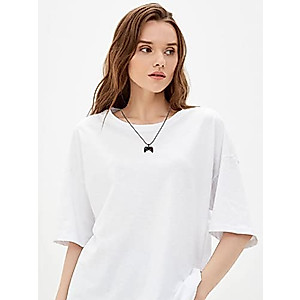 HUASAI Game Controller Necklaces Promise Pendant Necklace Bff Friendship Necklace for Her Game Console Couples Necklace(Black)