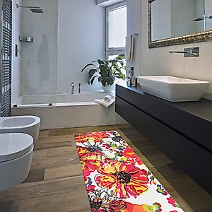 Rugshop Modern Bright Flowers Anti Fatigue Standing Mat 18" x 47" Multi
