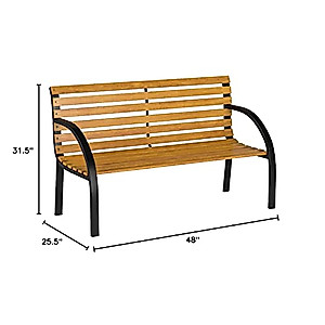 Furniture of America Bellina Outdoor Bench, Black