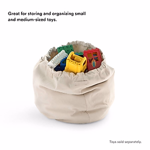 Stokke MuTable Cotton Bag, Neutral - Toy Storage Bag for Small to Medium-Sized Toys - Made of Soft Cotton - Lightweight, Easy to Carry