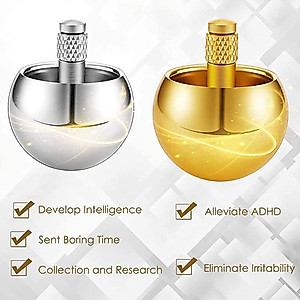 Pockety Tippe Top Metal Flip Over Top Stainless Steel Spinning Top Toy Gift, Silver