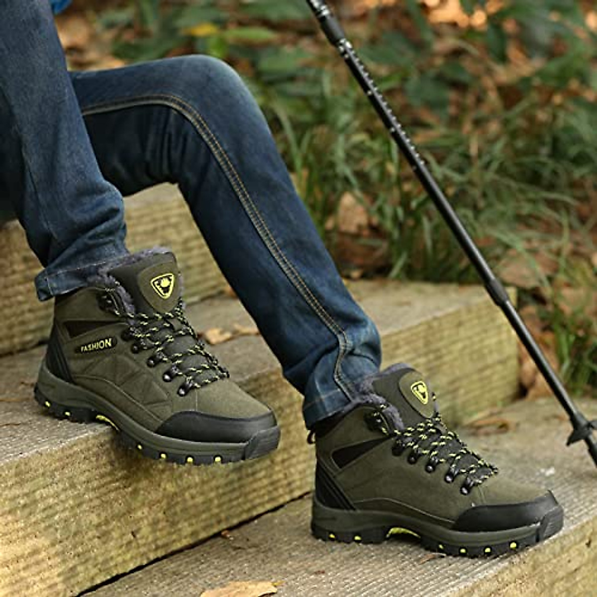 JUMESGU Warehouse Deals Today Men's Boots Hiking Boots for Men Casual Boots Mens Water-Resistant Chukka Boots Today