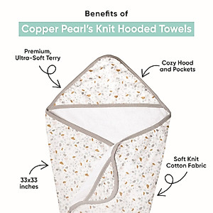 Copper Pearl Hooded Bath Towels Premium Knit/Terry Cloth Baby Towels with Hood, Pockets, and Cool Designs - Great to Gift and Make Bath Time Fun - Baby Bath Towel, Bear