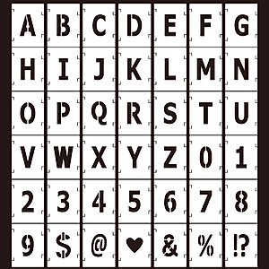 42Pcs Letter Stencils 3 inch, Letters and Numbers Interlocking Stencil Kit, Symbol Numbers Craft Stencils Art Craft Stencils for Painting on Wood, Wall, Fabric, Rock, Canvas, Chalkboard, Signage