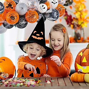 Halloween Balloons Black Orange Latex Balloons, Halloween Party Balloons & Halloween Banner Decorations, Halloween Themed Latex Balloons, Halloween Decorations Set ​for Party Decorations