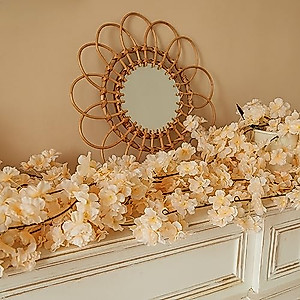 PARTY JOY 8pcs 23.6ft Artificial Cherry Blossom Flower Garland Hanging Vines for Home Decor Room Wedding Party Kawaii Decor Champagne