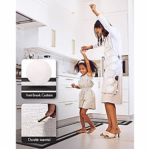 Homergy Anti Fatigue Kitchen Mats for Floor 2 PCS, Memory Foam Cushioned Rugs, Comfort Standing Desk Mats for Office, Home, Laundry Room, Waterproof & Ergonomic, 17.3×30.3&17.3×59 ×0,47", Fabric Black