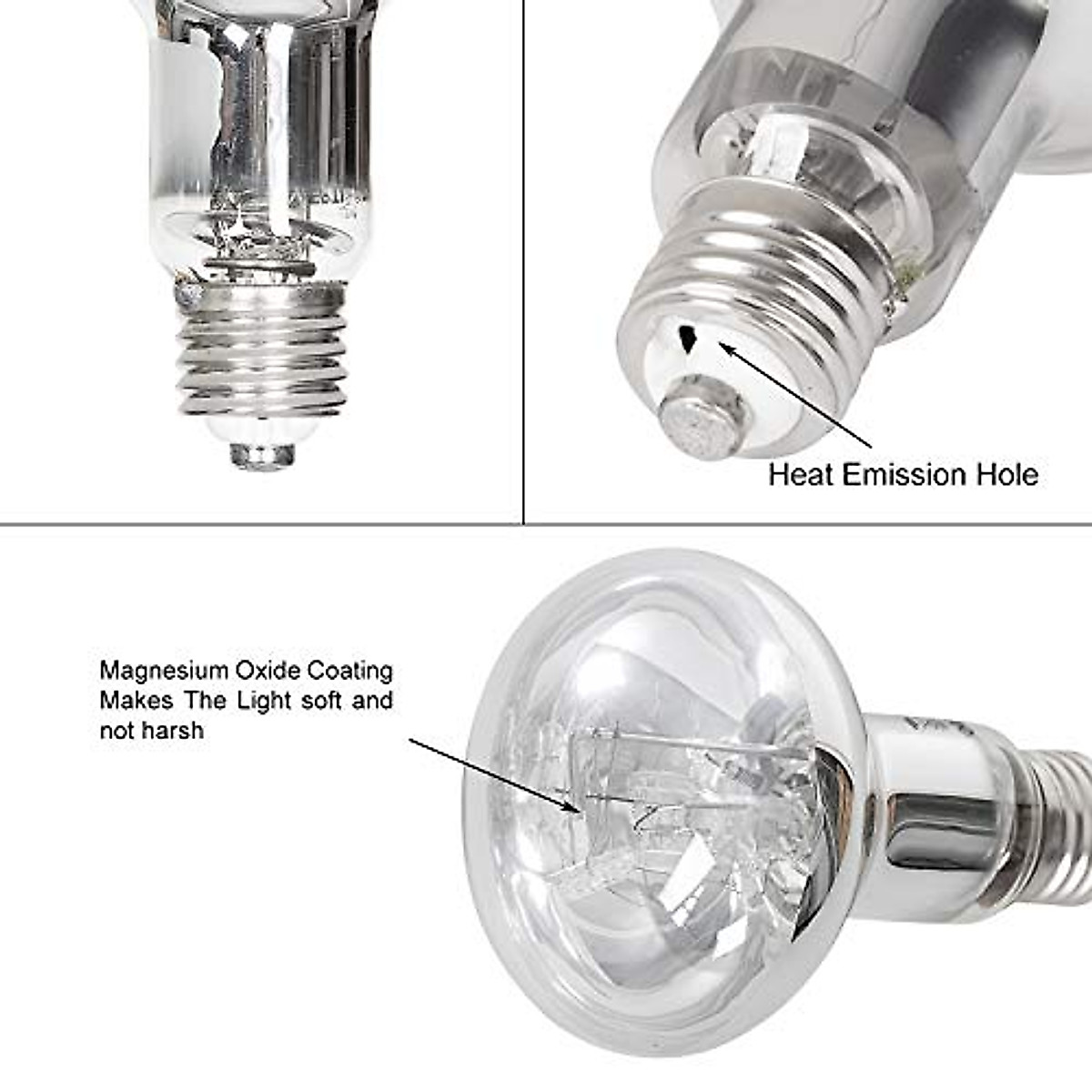 WACOOL Reptile Heat Lamp UVA UVB Reptile Light All in One, Simulated Full Spectrum Basking Sunlight Bulb for Reptile Amphibian Tortoise Snake Gecko Bearded Dragon Use + UVB Sensor Card 1PC