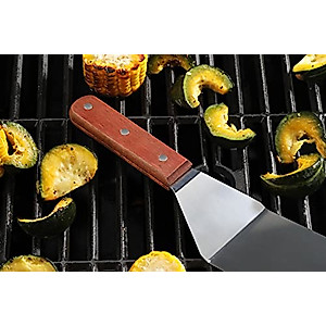 New Star Foodservice 36275 Wood Handle Grill Turner/Spatula, 12.5-Inch