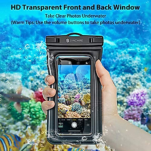 Syncwire Waterproof Phone Pouch, 2 Pack IPX8 Universal Waterproof Case Underwater Dry Bag Compatible with iPhone 13 12 Pro Max SE2 11 Pro XR X 8 7 6s Plus Galaxy S21 S10 Note 10 Google Pixel Up to 7"