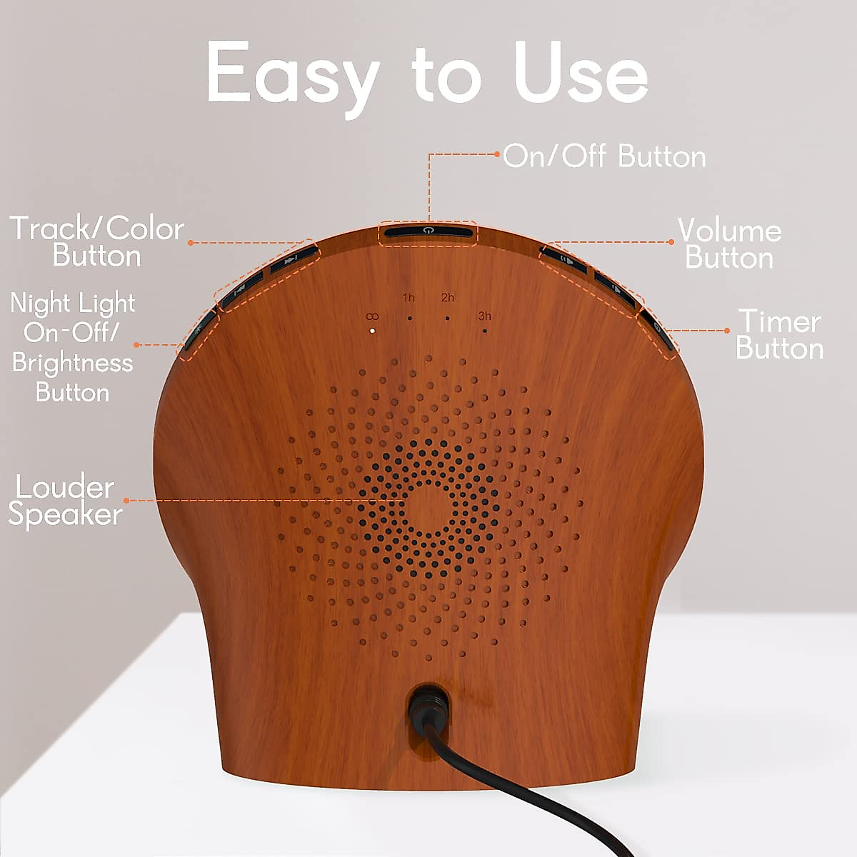 Brown Noise Sound Machine with 30 Soothing Sound White Noise Machine 12 Colors Night Light with 36 Volume Levels and Memory Function 4 Timers 10 Adjustable Brightness Sleep Machine for Baby Adult Kids