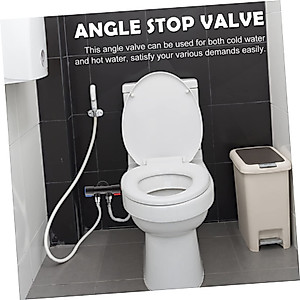 BUTIFULSIC Toilet Control Valve Angle Valve Stainless Toilet Shut off Valve Angle Stop Valve Straight Stop Valve Toilet Bowl Sitz Bath for Toilet Seat Bidet Black 304 Stainless Steel