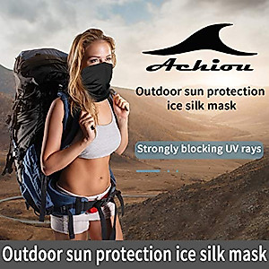 Achiou Neck Gaiter Face Mask Scarf Dust Sun Protection Cool Lightweight Windproof, Breathable Fishing Hiking Running Cycling
