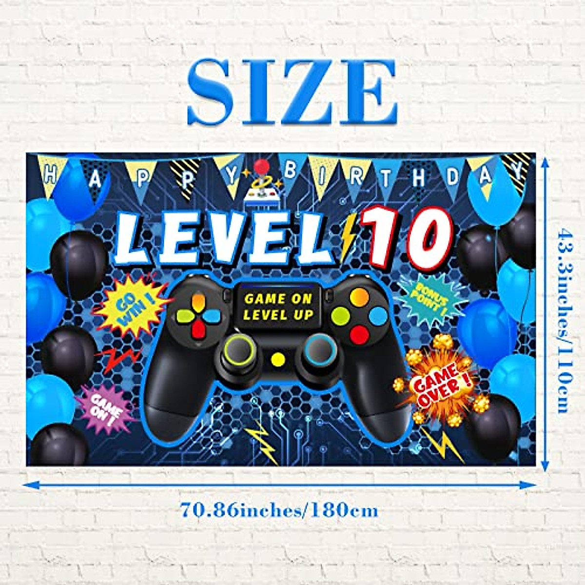 Vlipoeasn 10th Birthday Decorations for Boys 10th Video Game Birthday Decorations 10 Birthday Video Game Backdrop 10 Birthday Backdrop for Boys