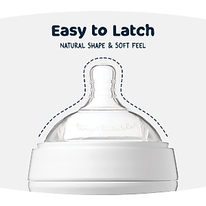 Tiny Twinkle Silicone Baby Bottle with Comfort Grip and Soft Flexible Nipple - Squeezably Soft Baby Bottles for Newborn and Up (White, 8 Ounce)