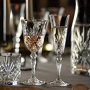 Barski Wine Glass - Goblet - Red Wine - White Wine - Water Glass - Stemmed Glasses - Set of 6 Goblets - Crystal like Glass - 7 oz. Beautifully Cut Designed Made in Europe