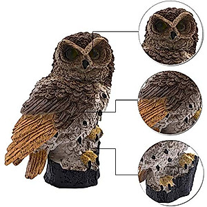 Garden Solar Lights Outdoor, Owl Shape Waterproof LED Decorations Landscape Lighting for Pathway Walkway Yard Patio Lawn Wedding Party (Brown)
