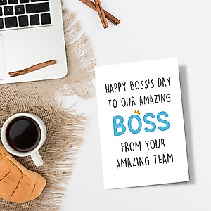 Spercy Boss Day Card for Him Her, Boss Appreciation Card, Bosses Day Card Gift for Women Men, Happy Boss's Day to Our Amazing Boss