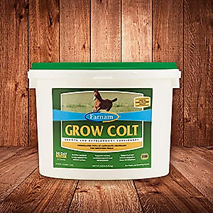 Farnam Grow Colt Supplement for Growth & Development, Supports Normal, consistent Growth in First Years of foal's Life, 7.5 lbs, 60 Day Supply